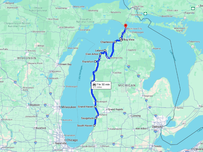 23 michigan lakeside towns map