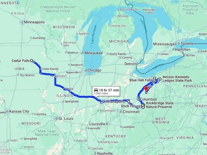 29 ohio scenic road trip map