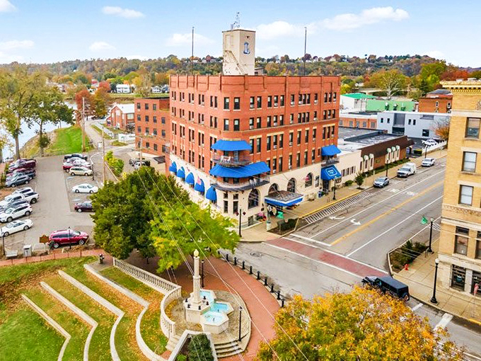 Marietta's riverfront: Where history flows as smoothly as the Ohio River. Charming architecture and waterfront views create a postcard-perfect scene.