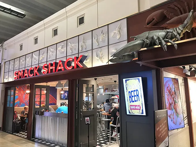Holy mackerel! Smack Shack's interior is like a modern art gallery dedicated to the glory of seafood and good times.