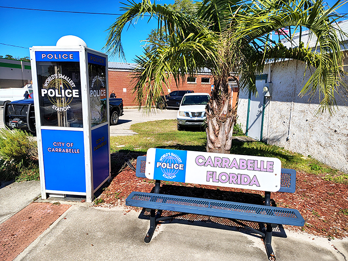 Talk about downsizing! Carrabelle's micro-police station proves that sometimes, the long arm of the law is more of a fingertip.