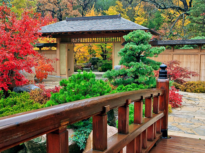 Bridge over tranquil waters. Cross into a world where stress doesn't exist.