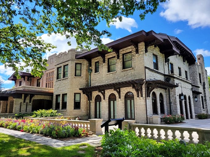 Imagine tinkering with Model Ts in your backyard! Fair Lane's blend of Prairie School and English manor styles screams "innovative mogul."