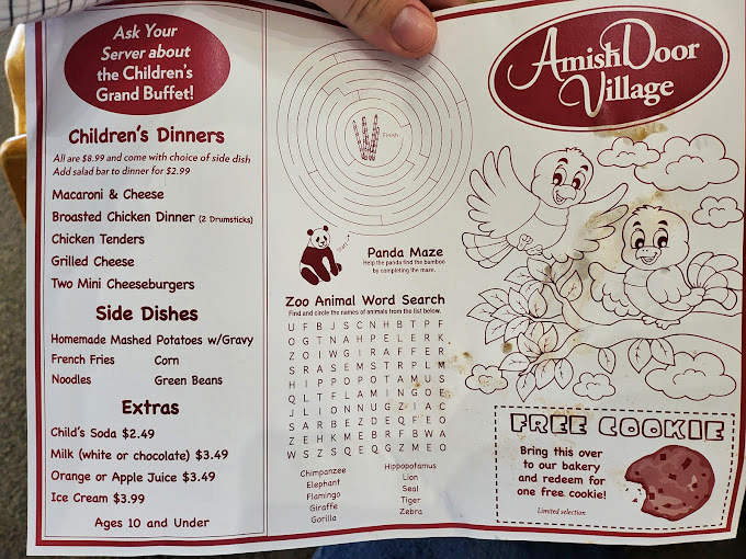 Kids' menu or secret treasure map? With panda mazes and free cookies, this menu turns dinner into an adventure that would make Indiana Jones jealous.