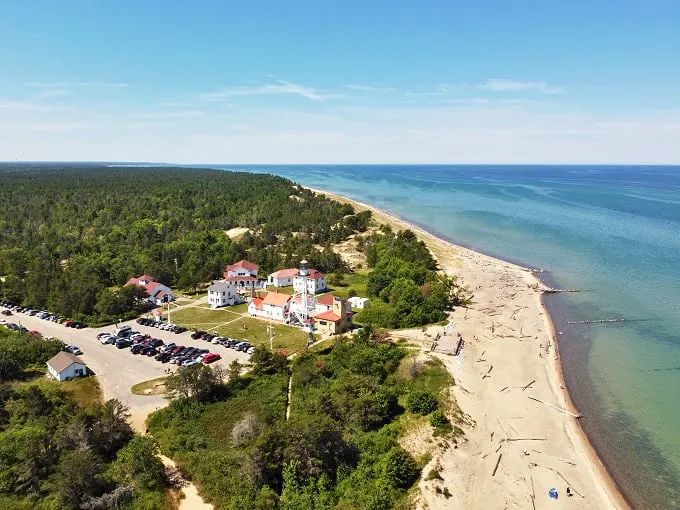 Bird's eye bliss! Whitefish Point unfurls like nature's welcome mat, inviting visitors to dip their toes in Great Lakes history.