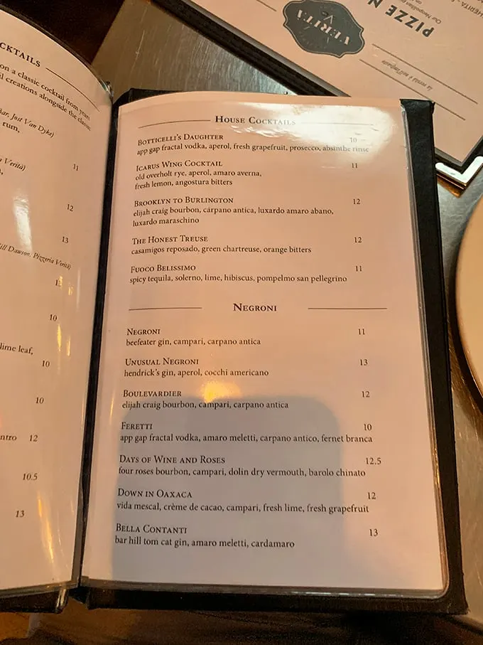 Cocktail connoisseurs, rejoice! This menu reads like a love letter to libations. From "Botticelli's Daughter" to "Down in Oaxaca," each sip is an adventure waiting to happen.