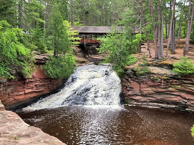 Amnicon Falls: Nature's choose-your-own-adventure! This Y-shaped waterfall couldn't decide on one path, so it took both. Talk about overachieving!