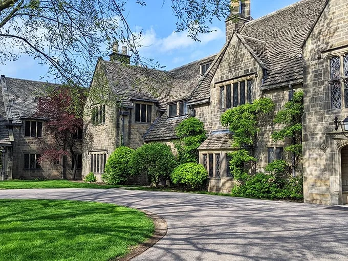The Edsel & Eleanor Ford House: Cotswold charm meets Motor City moxie. Lake St. Clair's waves whisper tales of automotive aristocracy.