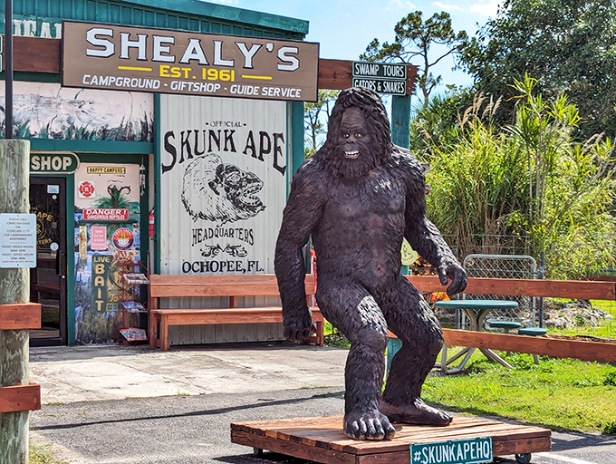 Bigfoot's smelly cousin? The Skunk Ape Research HQ in Ochopee is where cryptozoology meets swamp chic. X-Files, eat your heart out!