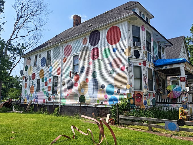 Where creativity knows no bounds! This polka-dotted house is just a taste of the Heidelberg Project's delightful madness.
