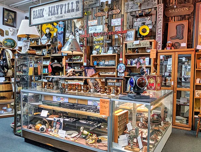 From Wild West memorabilia to kitschy knick-knacks, this booth is a gold mine for history buffs and décor enthusiasts alike.