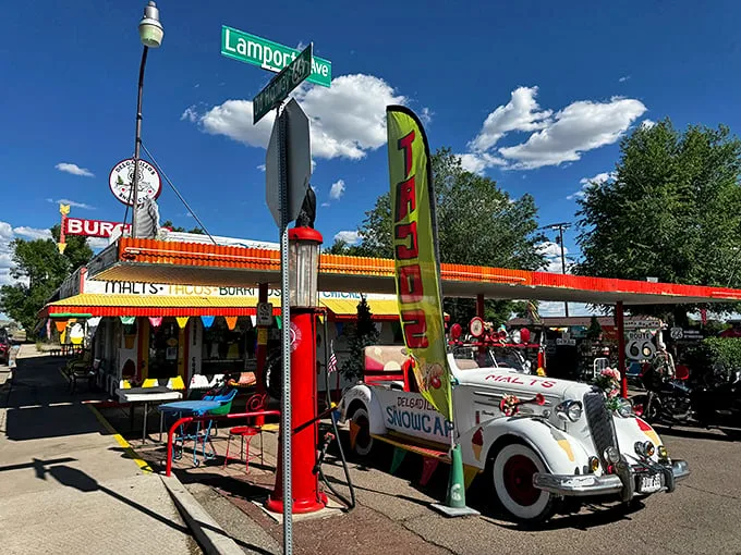 Fuel up on fun! This roadside gem dishes out classic American fare with a heaping side of belly laughs.
