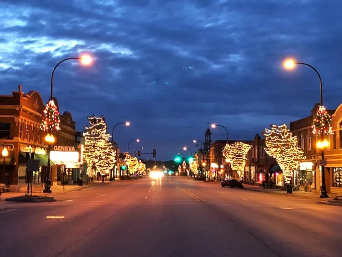 Geneva's Third Street: Where every shop window is a contender for Santa's Nice List.