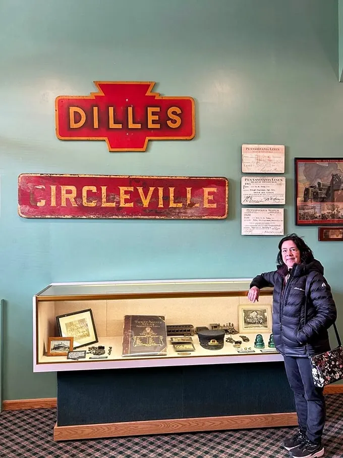 Looks like someone found their happy place! This visitor's grin is wider than a locomotive's smokestack.