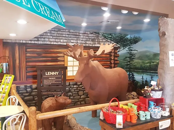 Meet Lenny, the sweetest moose in Maine! This chocolate creation is larger than life.