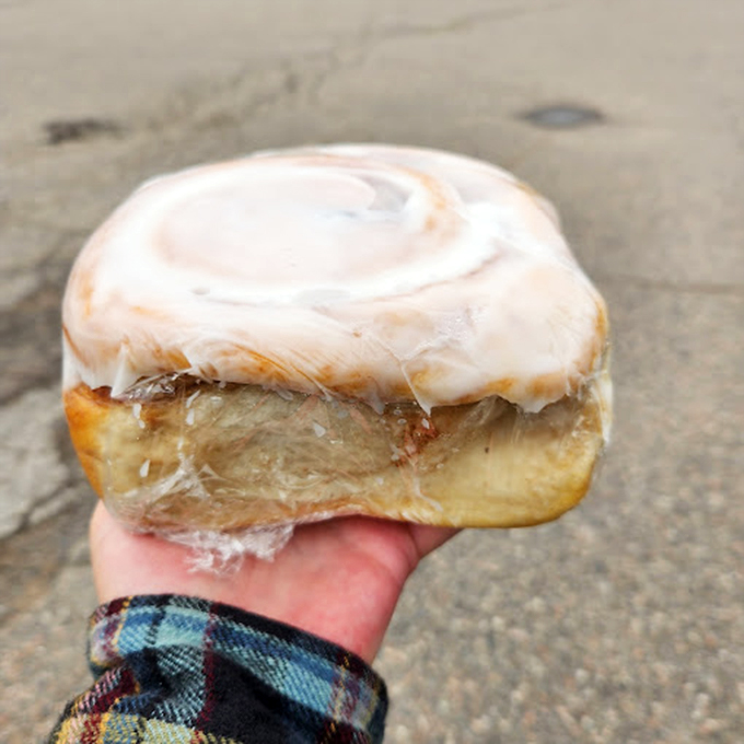 Cinnamon roll or work of art? This spiral of sugary perfection is what dreams – and stretchy pants – are made of.