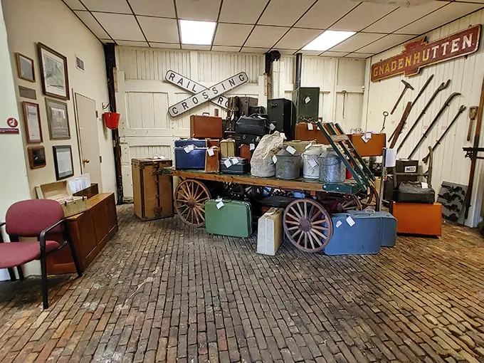 All aboard the time machine! This baggage cart's seen more action than Indiana Jones' whip.