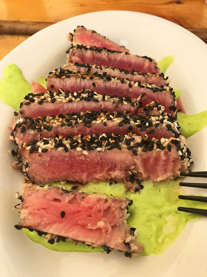 Seared tuna that's dressed to impress. It's the seafood equivalent of James Bond in a tuxedo – sophisticated, yet irresistible.