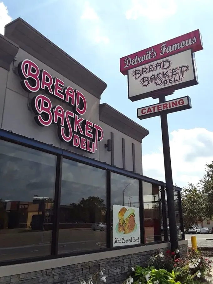 Follow the sandwich road! Bread Basket's eye-catching sign is like a culinary North Star for famished wanderers.