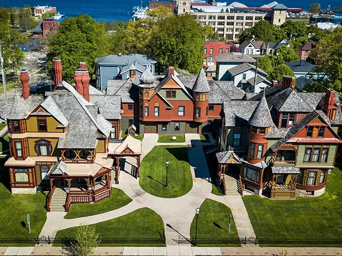 Gingerbread trim and turrets galore! The Hackley & Hume homes are like life-size dollhouses for history buffs and architecture enthusiasts.
