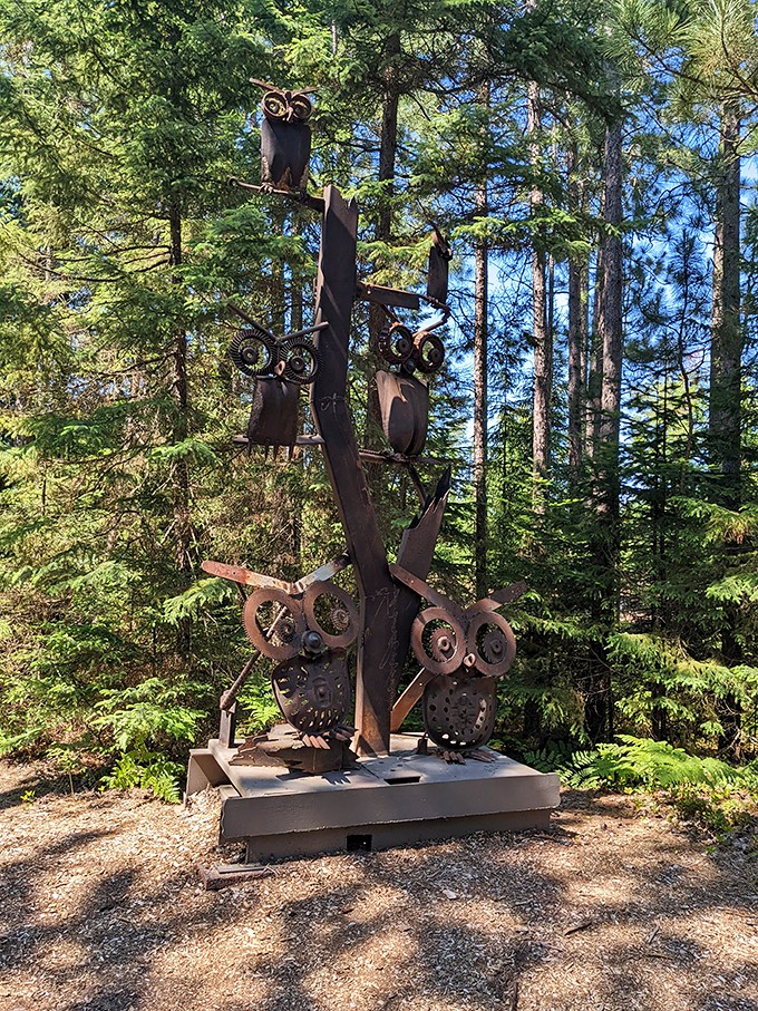 Dinosaurs, fantastical beasts, and metal marvels galore! This sculpture park is a playground for the young at heart.