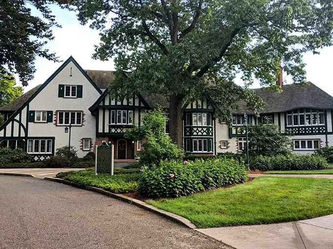 Kellogg Manor: Where cereal fortunes built lakeside luxury. This Tudor Revival gem proves that breakfast is indeed the most important meal of the day.