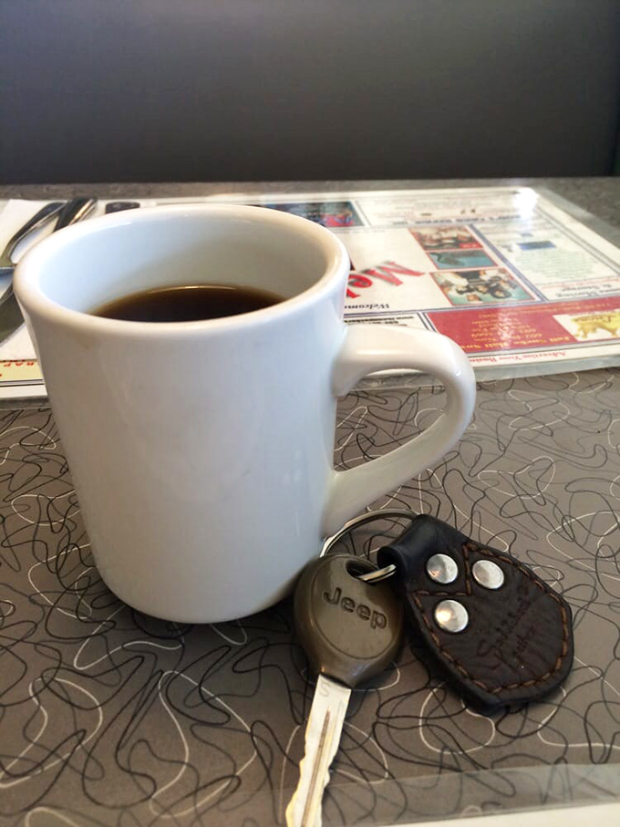 Coffee: The elixir of life, served in a mug that could double as a small swimming pool. Refills are free, naps are extra.