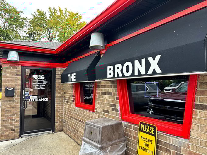 Detour to deliciousness! Bronx Deli's eye-catching exterior is a sign you're on the right road to flavor town.