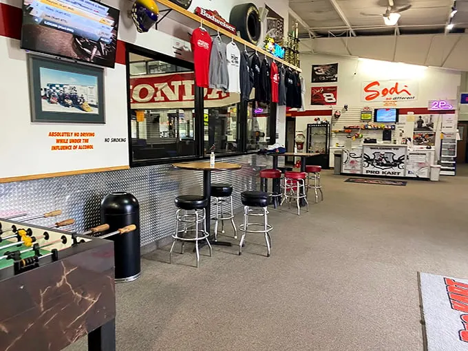 The calm before the storm – or is it the eye of the hurricane? This lounge area is where racers catch their breath and plot their comeback.