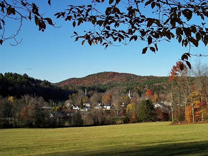 Grafton: Autumn colors frame a scene so perfect, it looks Photoshopped. Mother Nature showing off again!