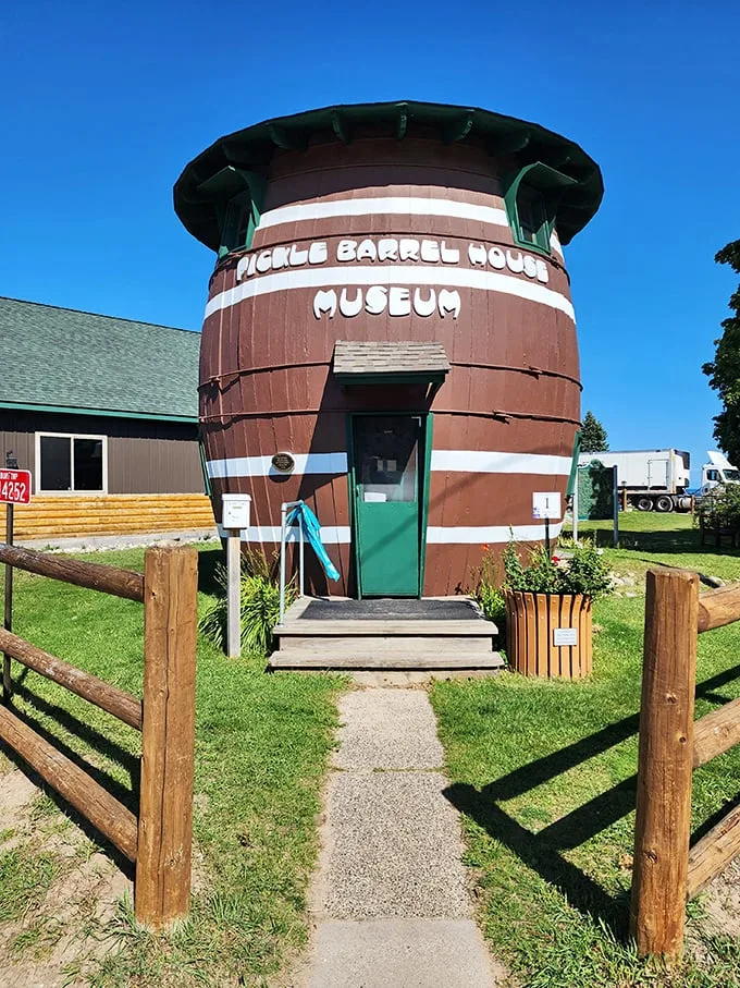 Home sweet... pickle? This barrel-shaped house gives new meaning to the phrase "living in a pickle."