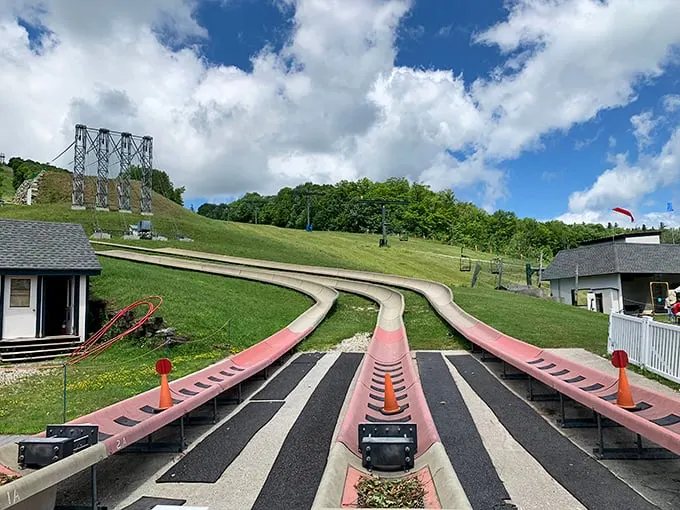 South-facing slopes mean sun-kissed skiing. Bromley's panorama is so bright, you gotta wear shades!