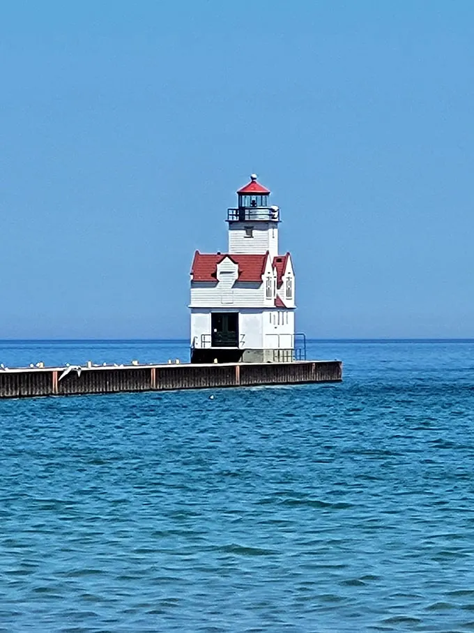 Small but mighty! This compact crimson beacon packs a punch of personality on the pier.