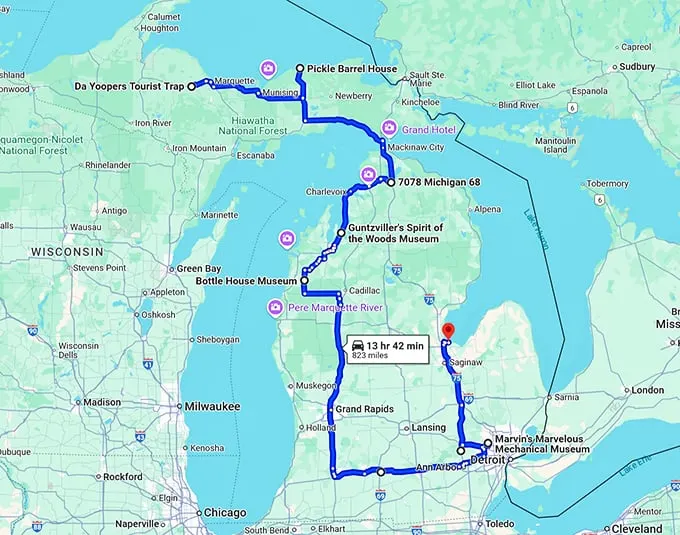 wacky-michigan-museums map