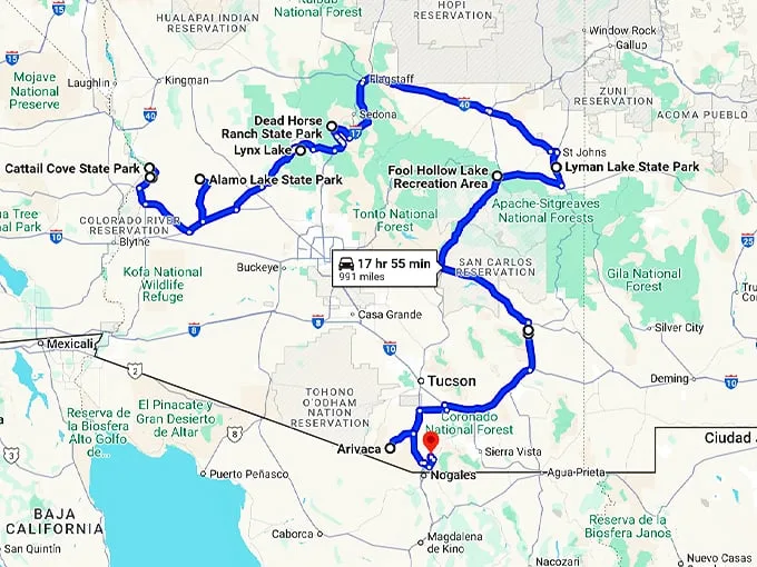 breathtaking natural wonders arizona map