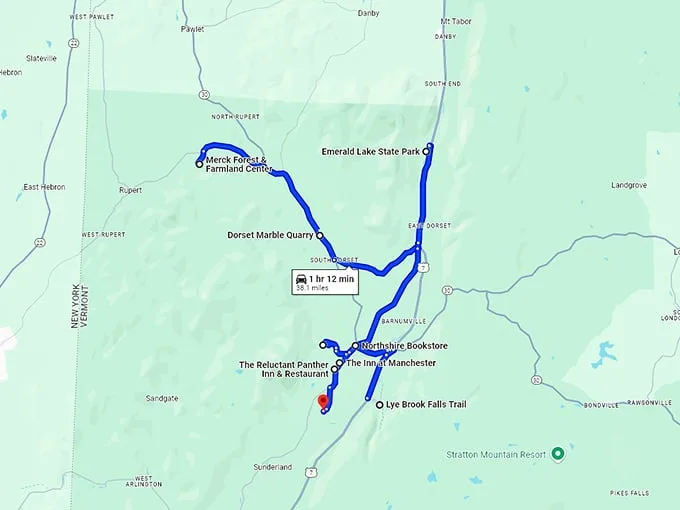 fairytale road trip vermont map
