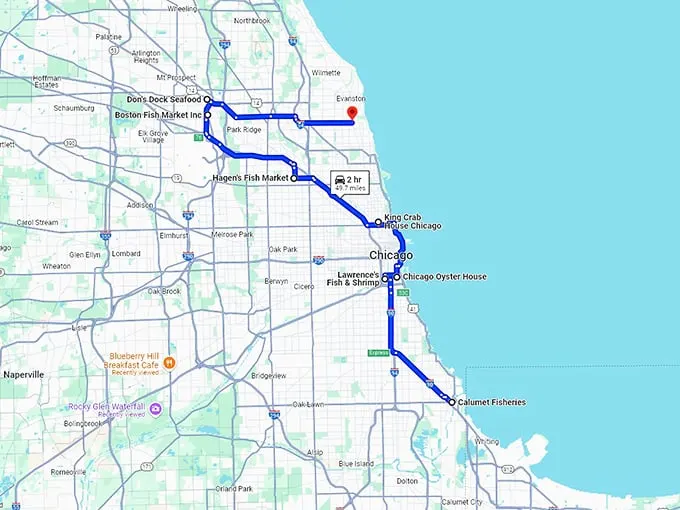 illinois foodie road trip map