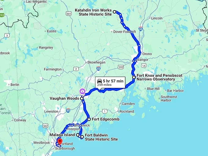 maine haunting historical landmarks map