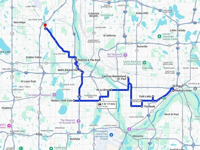 minnesota quirky road trip map
