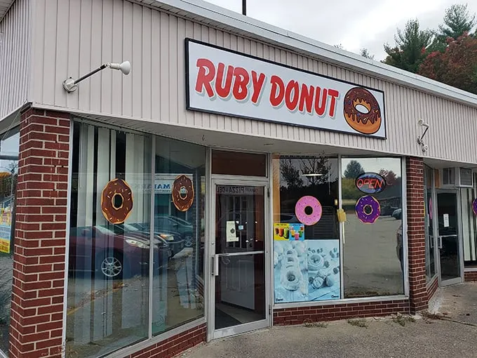 Donut judge a book by its cover! Ruby Donut's exterior might be simple, but inside lies a world of sugary wonders.