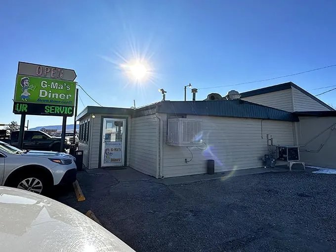 Welcome to flavor town! G-Ma's Diner stands proud, its cheery sign promising home-cooked goodness that'll make your taste buds do a happy dance.