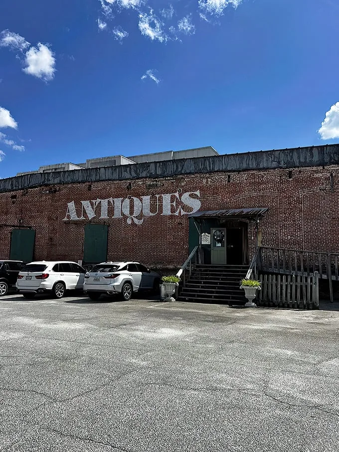Welcome to the time machine! This brick behemoth isn't just an antique store; it's a portal to the past, waiting to be explored.
