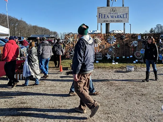 Holy parking lot, Batman! This view of Armada Flea Market looks like a treasure hunter's Mecca. Bring your walking shoes and a keen eye!