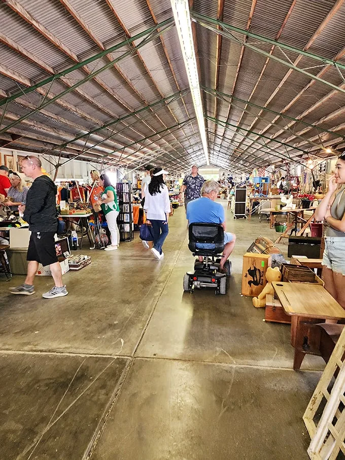 Welcome to wonderland! The Kane County Flea Market sprawls before you, a treasure trove of curiosities waiting to be discovered. It's like Aladdin's cave, but with better parking.
