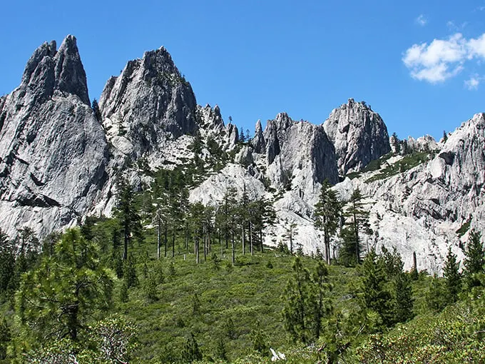 Jaw-dropping spires pierce the sky like nature's own skyscrapers. Castle Crags State Park: where geology meets fantasy, and hikers find their Everest.