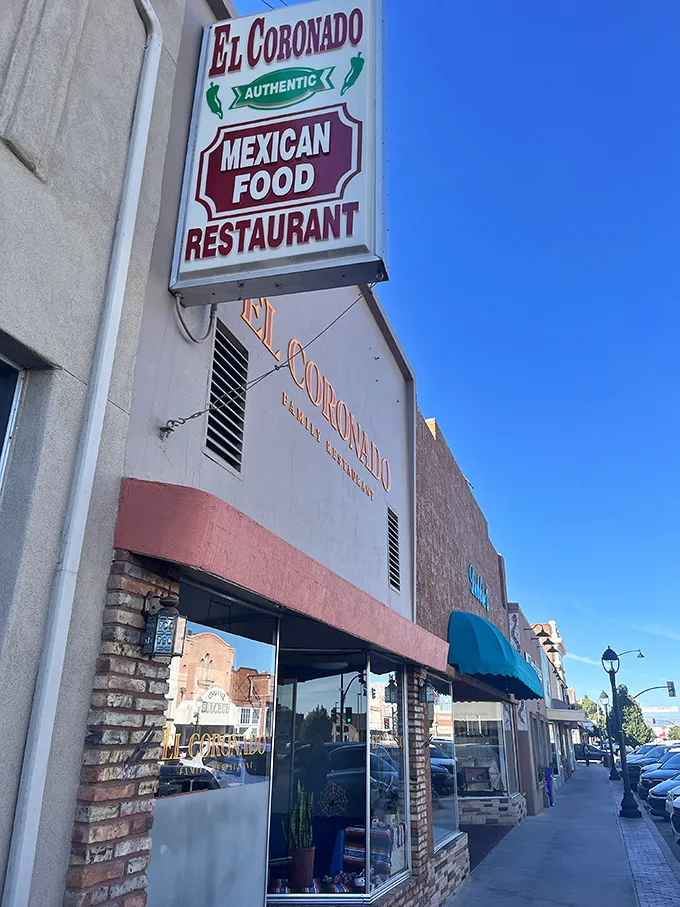 A slice of Americana with a Mexican twist! El Coronado's storefront promises authentic flavors that'll transport you south of the border.