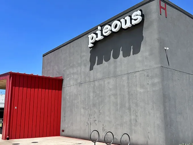 Pieous: Where dough dreams come true! This unassuming exterior hides a world of flavor that'll make your taste buds do a happy dance.