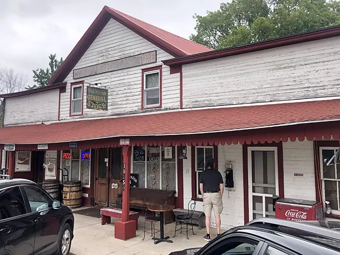Step back in time! This charming white-and-red facade isn't just eye candy—it's a portal to flavors that'll make your taste buds do a happy dance.