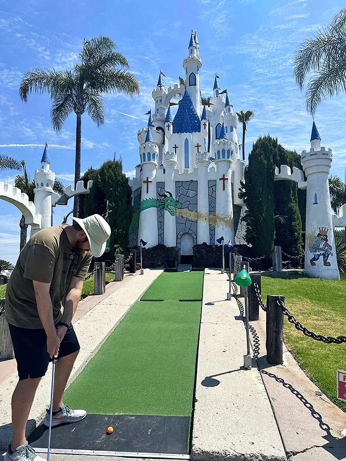 Fairytale meets mini-golf! This castle isn't just for show – it's your gateway to a world of putting perfection and childhood nostalgia.