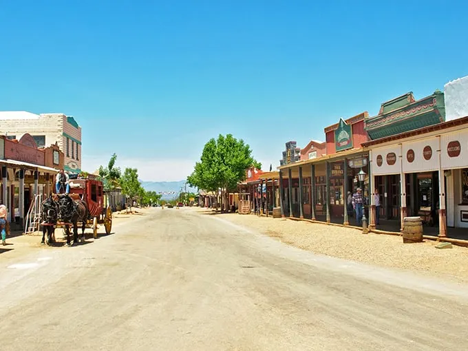 Allen Street stretches before you like a movie set come to life, where every footstep echoes with tales of the Old West's most colorful characters.